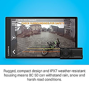 Garmin BC™ 50 with Night Vision – Wireless Backup Camera, NightGlo illumination, Infrared, HD Resolution, 160-degree lens, Weather-Resistant, 50ft range for trucks, RVs and trailers