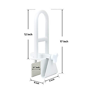 Butizone Bathtub Safety Rail, Medical Adjustable Tub Grab Bar Handle Clamp Safety Handrail Support for Seniors and Elderly