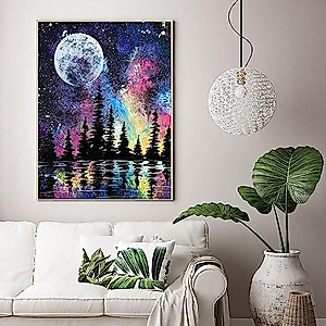 Eiazuiks Diamond Painting Kits for Adults, Moon 5D DIY Diamond Art Kits Full Drill Diamond DotS for Gift Wall Decor Gem Arts 12x16 inch