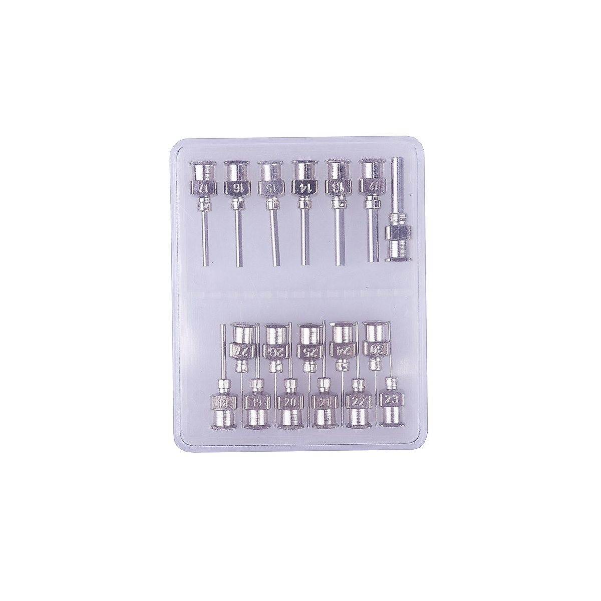 Huaha 18-Pack Metal Dispensing Needle - Stainless Steel Blunt Tip Luer Lock Set