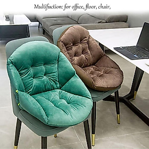 Elero One-Piece Seat Cushion with Backrest Non Slip Chair Cushion Semi-Enclosed Plush Velvet Chair Pads for Office Chair Floor 45x23x58cm