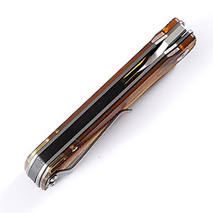 JEABROTHER Pocket Knife, 14C28N Blade Ultem Handle Camping Fishing Hunting Multi purpose Knife