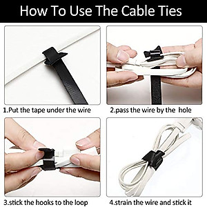 Riakrum 120 Pieces Reusable Fastening Cable Ties Cable Fastener Straps 3, 6, 10 Inch Multi-Purpose Adjustable Hook and Loop Cord Ties Nylon Cord Wire Organizer for Tying Wires (Black)