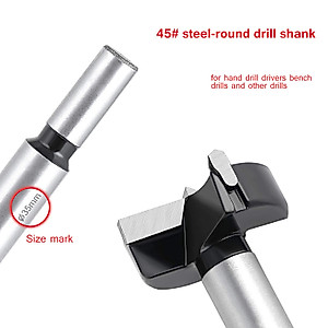 WiMas 16/22/35mm Forstner Drill Bit Set Woodworking Carbon Steel Wood Drilling with Centring Tip Diameter Drill Hole 3PCS for Wood Products, Plastics,Plywood etc