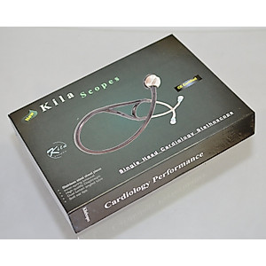 Kila Scopes Specialist Stethoscope - Professional Single Head Cardiology & Diagnostic Stethoscope for Doctors and Nurses - with Accessories, K870 Black