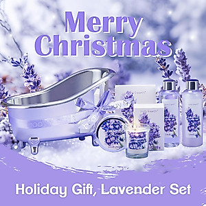 Gift Set for Women Body & Earth Gifts for Women Lavender Gift Baskets For Women Bath Sets for Women Gift with Bubble Bath Body Lotion Scented Candle Valentines Day Gifts for Her Bath Gifts for Women