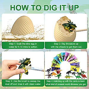 EARTH'SCODE Dinosaur Eggs, 12 Pcs Dino Eggs Excavation Dig Kit, Dinosaur Toys for Dinosaur Party Gifts for Kids 6-12 Years Old