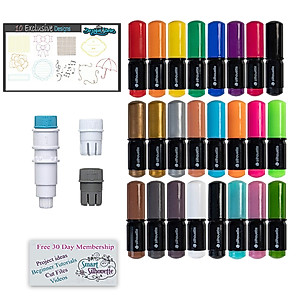 Silhouette Cameo 4 Deluxe Pen Starter Kit Include 24 Pens, a Pen Holder for use with Your own pens and a 30 Day Trial to Smart Silhouette