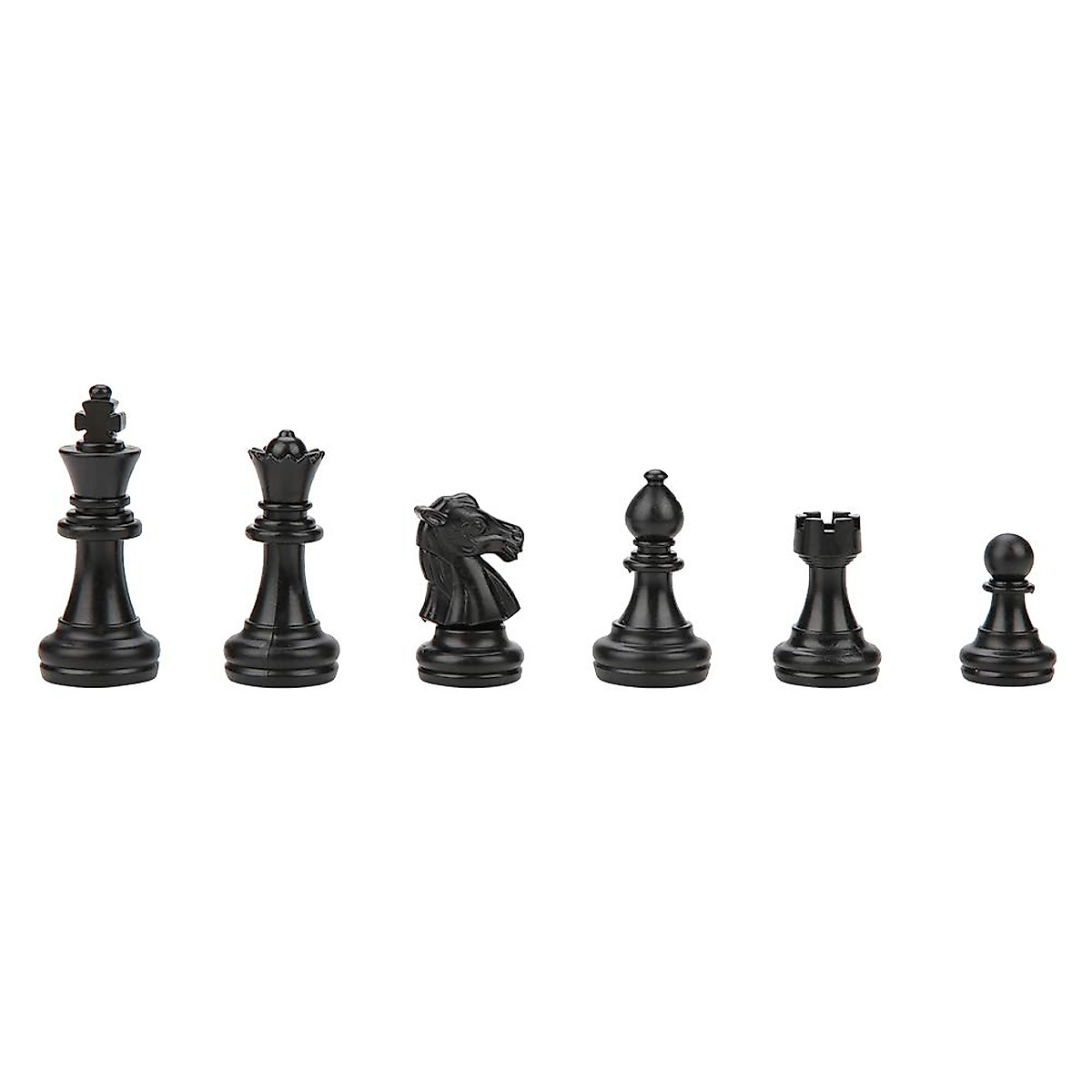 Tournament Chessmen Full Set of 32 Black & White Chess Pieces International 32 Standard Chess Pieces Replacement Cast Plastic Chess Pieces without Checkerboard 1.93Inch 49mm Tall