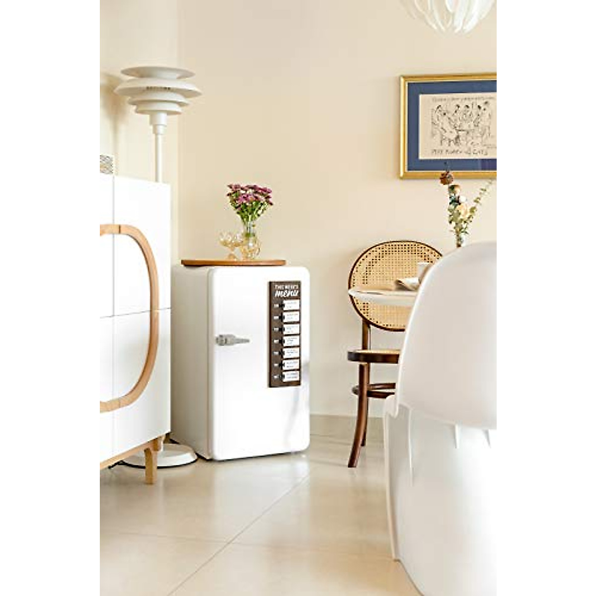 Dahey Menu Board for Kitchen Weekly Meal Planner Rustic Wood Board with Clips, Farmhouse Signs Wall Decor, Chalkboard Display Fridge Decor, Brown, Small