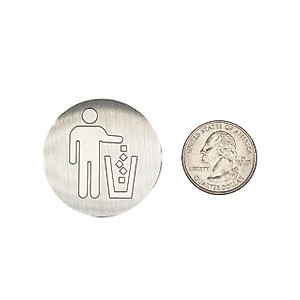 Concept Hardware Recycle Logo, Emblem, Medallion, Kitchen, Office, Cabinet Front, 1.5 inch, Stainless Steel, Brass, Matte Black (Antique Gold Black Infill)