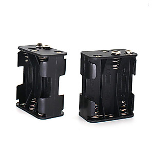 3SET 4 AA 6 X 1.5V (9V) Thicken Battery Holder with I Type Wired Battery Clip Standard Snap Connector Plastic Housing Batteries Wire Case Holder Case