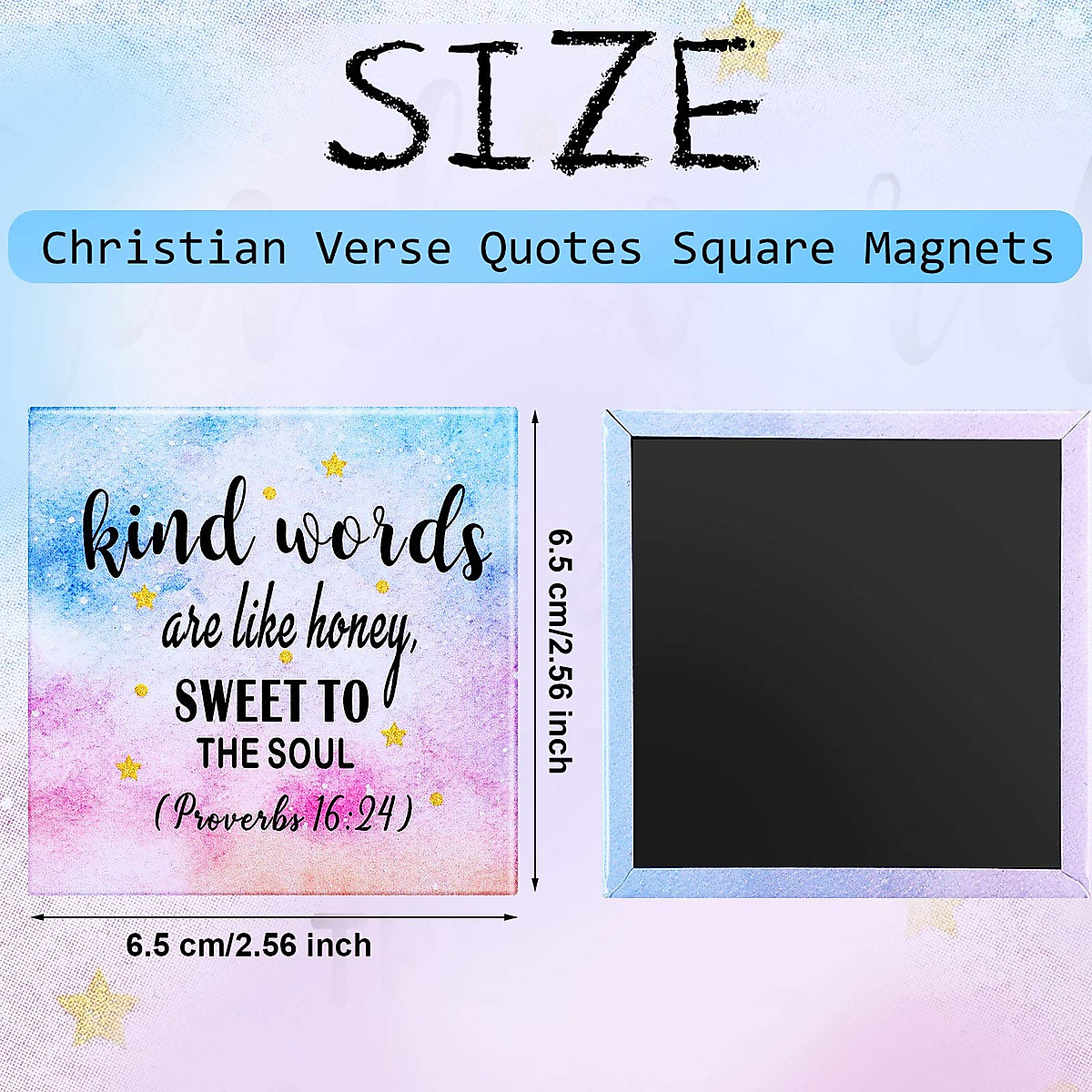 Weewooday 12 Pieces Christian Magnets Inspirational Refrigerator Magnets Verse Square Motivational Fridge Magnets Bible Verses Scripture Quotes Magnet for Locker Fridge Supplies