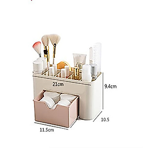 ccHuDE Plastic Cosmetic Display Organizer Makeup Storage Drawers Beauty Organizer Stand Skincare Storage Case Small Cosmetic Shelf for Vanity Dresser Light Pink