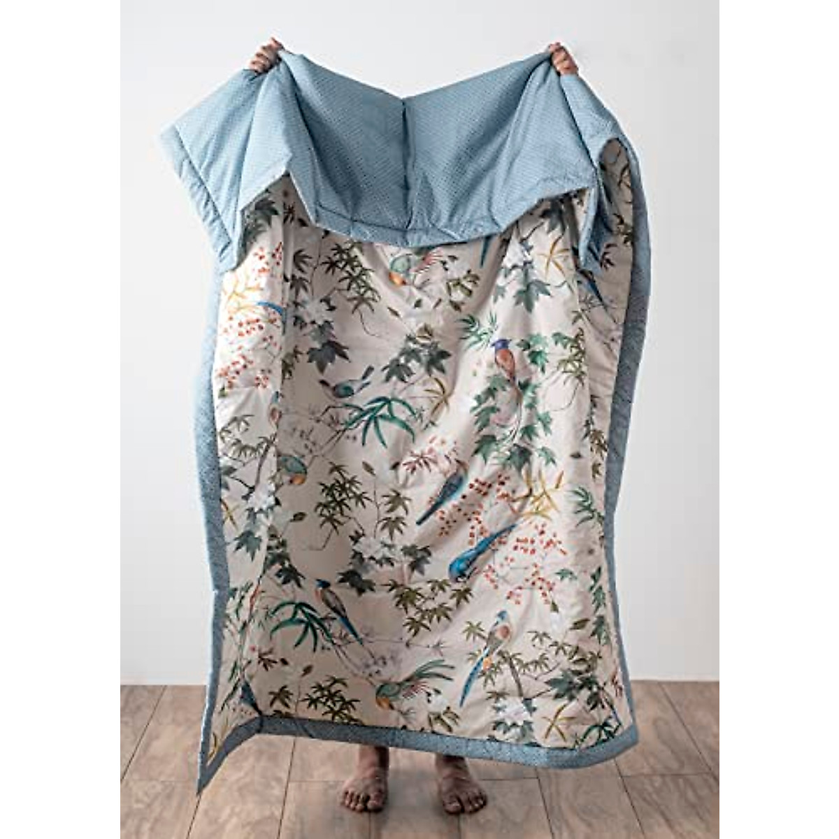 Maison d' Hermine Hokuzai Cotton Throw Blanket Bohemian Bedding Lightweight and Breathable for Couch Sofa Bed Travel (50"x60")