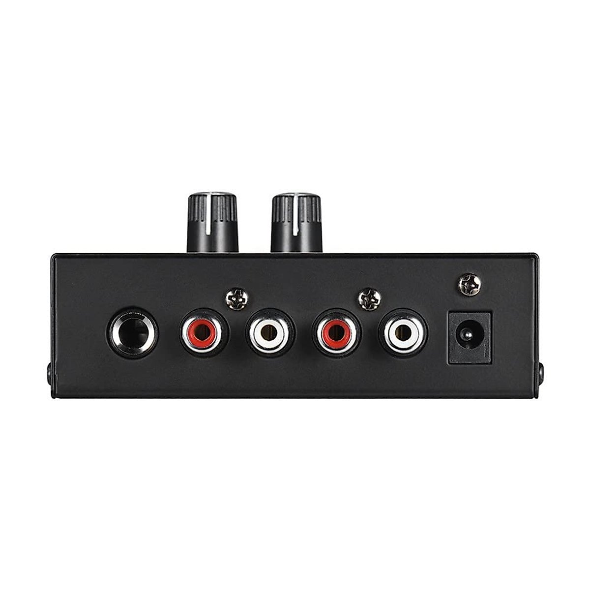 Phono Turntable Preamp-Mini Audio Stereo Phonograph，Separate DC 12V Power Adapter, RCA Input, RCA Output & Low Noise preamp,Portable, Independent Knob Control Operation -Depusheng PP500, Black