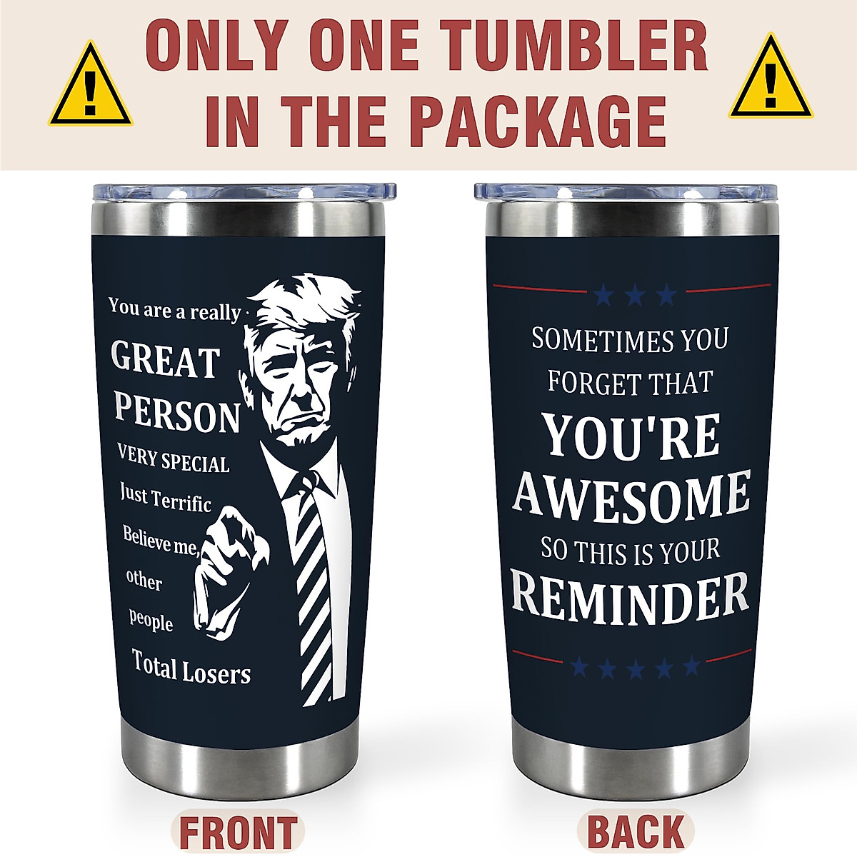 Birthday Gifts for Men Women, Thank You Appreciation Gifts, Sometimes You Forget You Are Awesome Tumbler, Inspirational Birthday Presents for Best Friends, Coworker, Boss, 20 Oz Tumbler, Navy