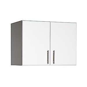Prepac Elite 2 Door Stackable Wall Mounted Storage Cabinet, 16" D x 32" W x 24" H, White