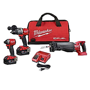 Milwaukee 2997-23 Fuel Combo Kit includes Drill Impact Reciprocating Sawzal