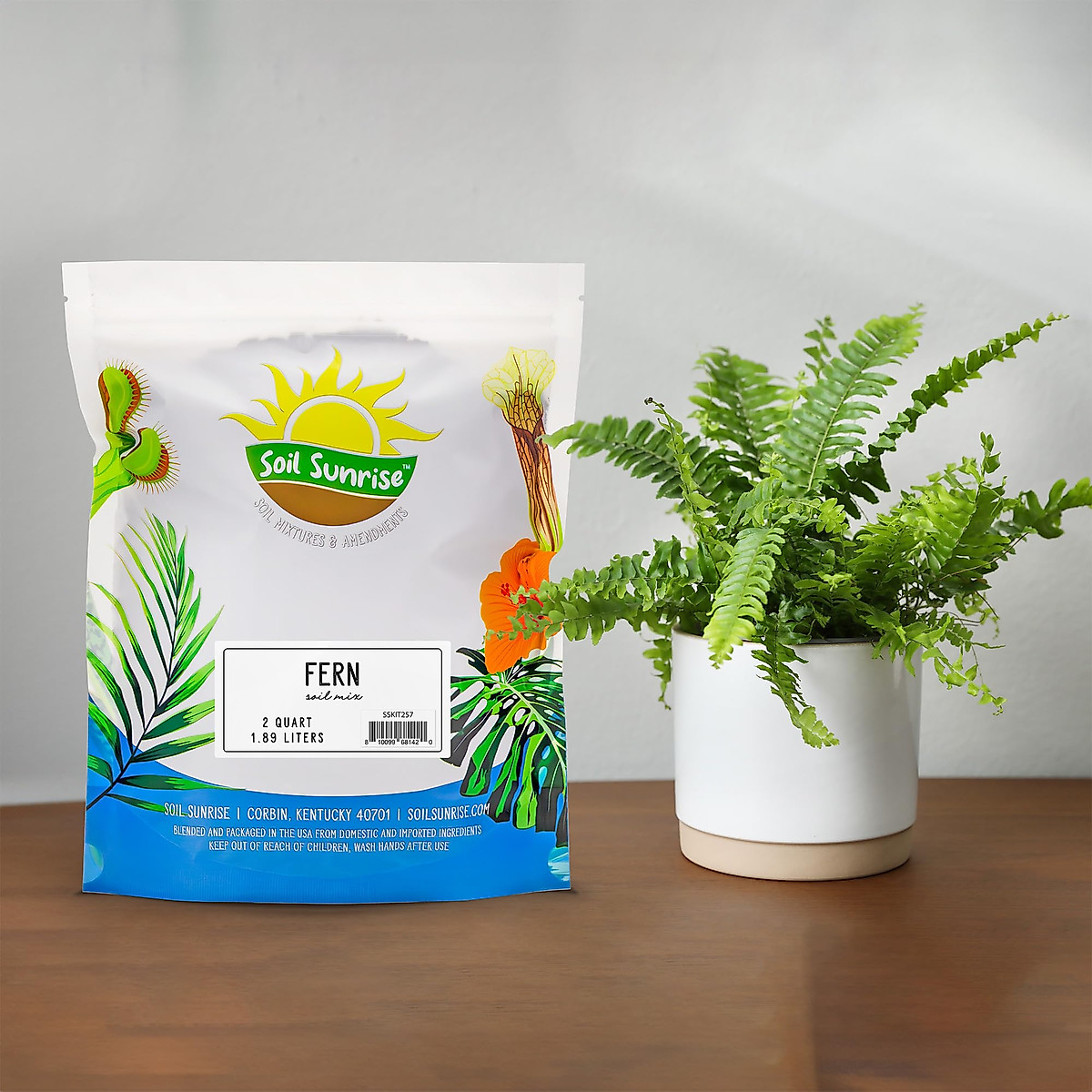 Fern Plant Potting Soil Mix (2 Quarts), Custom Hand Blended Mixture for Indoor/Outdoor Container Gardening