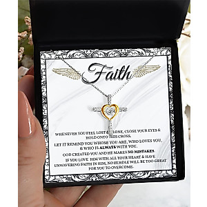 Confirmation Gifts For Teenage Girl, Friend, Family, Sterling Silver, 14K Gold Cross Necklace, First Communion Gifts for Girls, Faith, Love, Religious Gifts for Women, Gold Plated, Cubic Zirconia