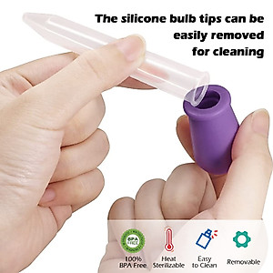 Basic Model 24 Pack Liquid Droppers for Kids Crafts, 5ml Clear Medicine Eye Dropper, Silicone and Plastic Pipettes with Bulb Tip for Candy Mold, 8 Colors