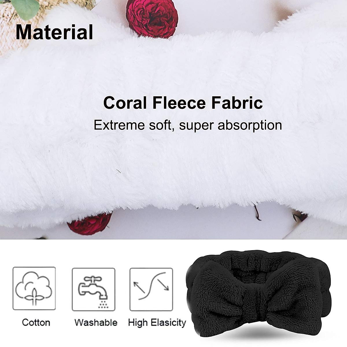 LADES 2 Pack Makeup Hair Headband, Bow Spa Headbands for Women Teen Girl Gifts Trendy Stuff, Soft Skincare Headband for Shower Washing Face