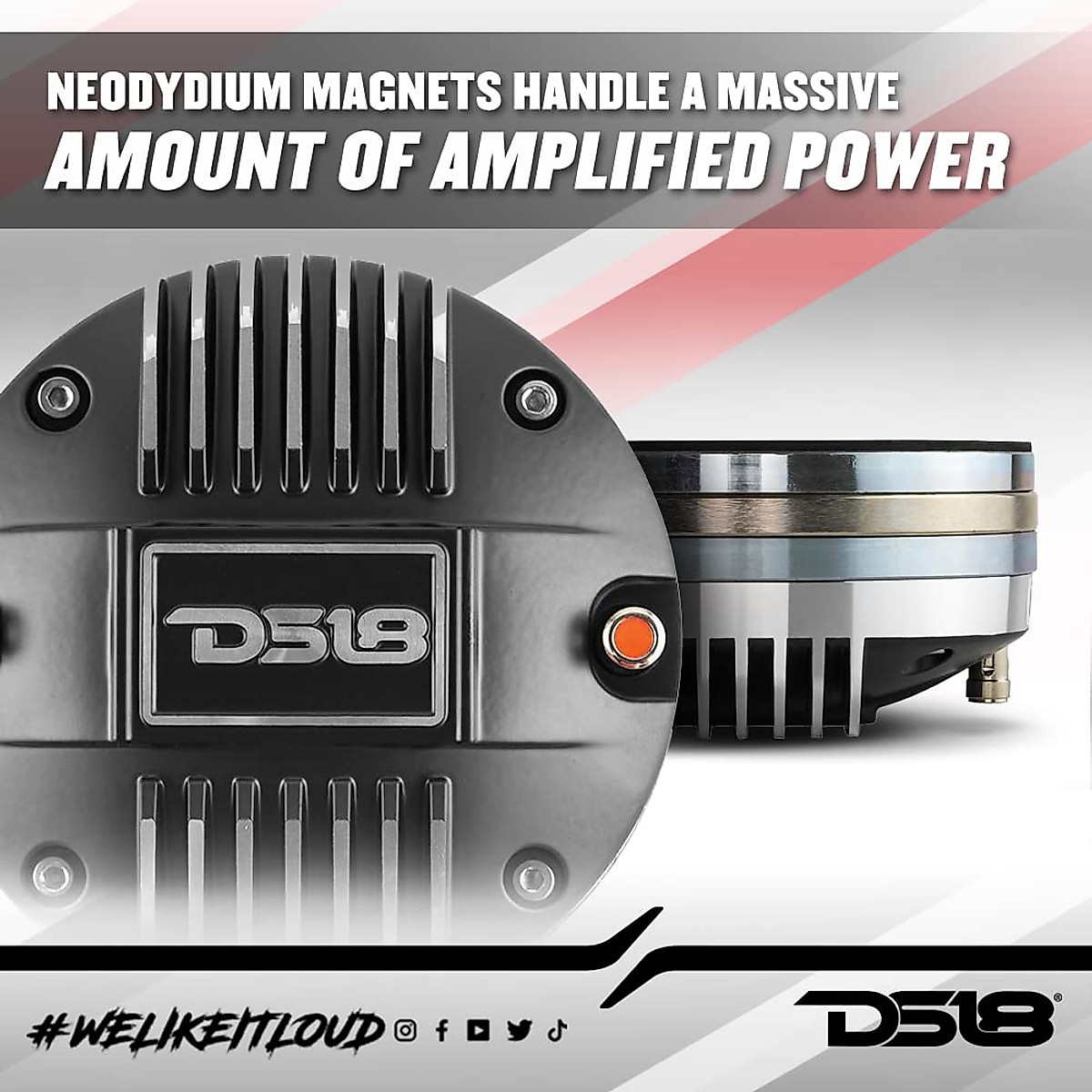 DS18- PRO-DRN2 3” VC Compression Driver with Neo Magnets - 800W Max, 400W RMS, 8 Ohms, 2" Throat Bolt On Neodymium Driver 110dB