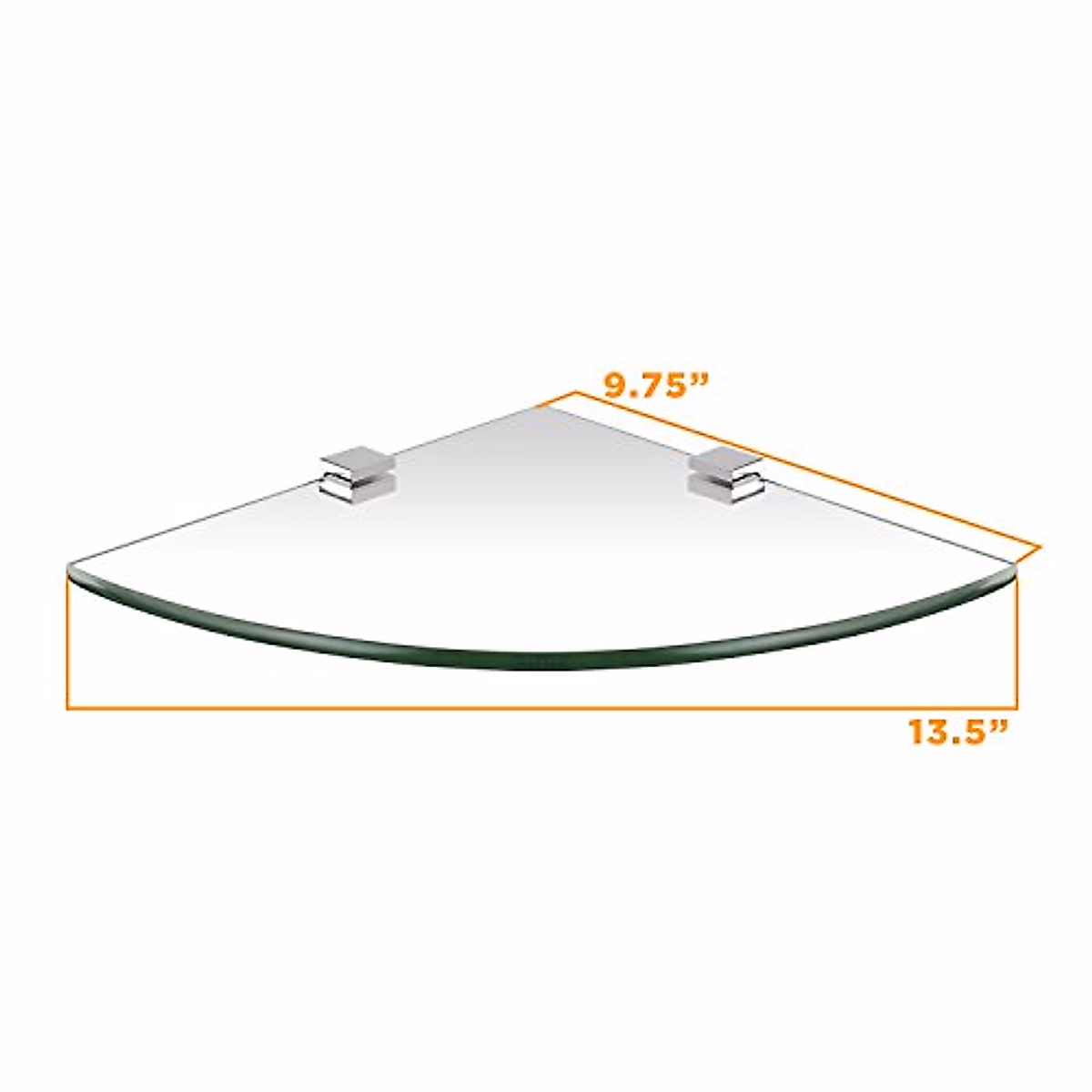 Mount-It! Corner Glass Shelf for Bathroom, Shower, Bedroom and Closets, Wall Mounted 8mm Thick Tempered Glass, 9.75 Inch