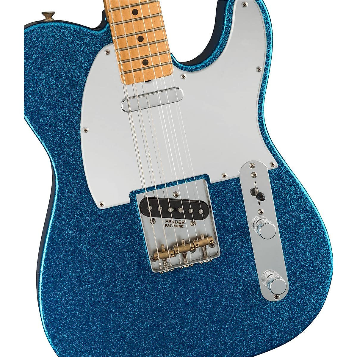 Fender J Mascis Telecaster Electric Guitar, with 2-Year Warranty, Blue Sparkle, Maple Fingerboard