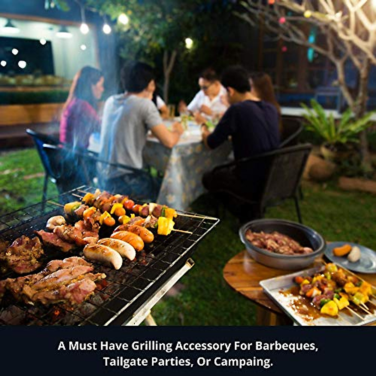 Keep'er'Lit BBQ Grill Mats for Outdoor Grilling, Set of 6 Non-Stick, Heavy Duty and Reusable BBQ Grill Mats with Silicon Brush