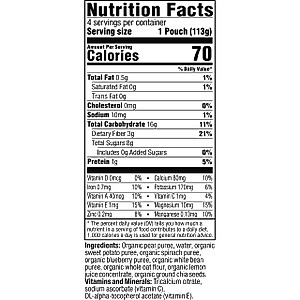 Plum Organics Super Smoothie Organic Toddler Food - Pear, Sweet Potato, Spinach, Blueberry, Bean, and Oat - 4 oz (Pack of 4)