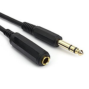 Disino 1/4 Inch Male to Female Stereo Extension Cable Gold Plated Quarter inch Headphone Extension Cable Cord- 10FT/3 Meters