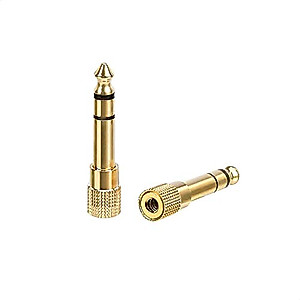 Amazon Basics Gold Plated 6.35mm 1/4 Male to 3.5mm 1/8 Female Stereo Headphone Adapter - 2-Pack