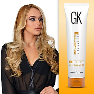 GK HAIR Global Keratin pH+ Pre-Treatment Clarifying Shampoo (3.4 Fl Oz/100ml) For Preps Hair Deep Cleansing,Removes Impurities -With Aloe Vera, Vitamins & Natural Oils All Hair Types Men and Women