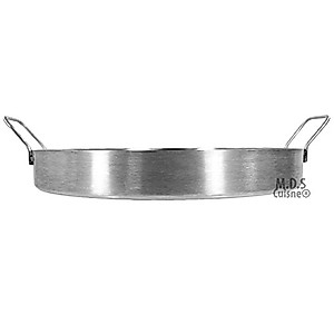 M.D.S Cuisine Cookwares Stainless Steel Comal Convex 16" Round Cook Griddle Taco Grill Pan Heavy Duty