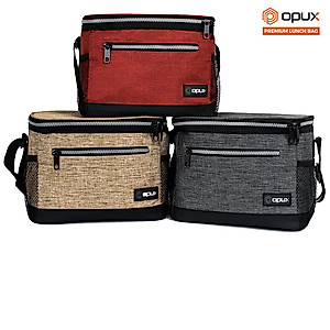 OPUX Insulated Lunch Box Men Women, Lunch Bag for Work School, Leakproof Soft Cooler Tote Adult, Large Lunch Pail Kids Boys Girls, Picnic Beach Food Bag with Shoulder Strap, Charcoal