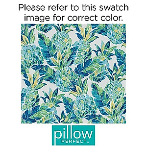 Pillow Perfect Outdoor/Indoor Vida Opal Round Corner Chair Cushion, 40.5" x 21", Blue