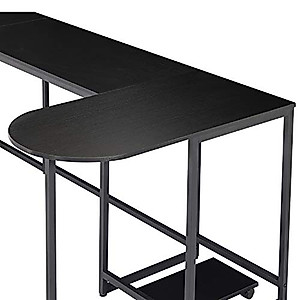 Merax U-Shaped Computer, Industrial Corner Writing CPU Stand, Gaming Table Workstation Home Office Desk, 78.7" L x 47" W x 30.1" H, Black