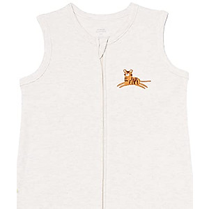 Amazon Essentials Unisex Babies' Cotton Sleep Sack, Pack of 3, Light Grey Heather/Lilac Tiger/Mustard Yellow Dots, 0-6 Months