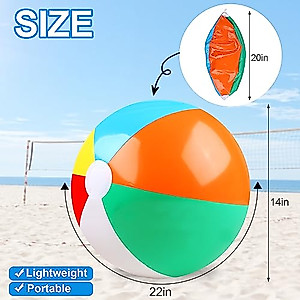REGUICORP 2 Pack Beach Balls, 20 Inch Beach Balls for Kids, Rainbow Color Pool Toys Pool Balls for Swimming Pool, Beach Toys Inflatable Ball for Summer Parties and Water Games