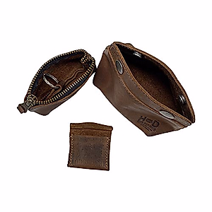 Hide & Drink, Leather Wedding Ring Holder & Money Travel Purses - Proposal Ring Pouch - Card Keychain & Change Pouches Handmade