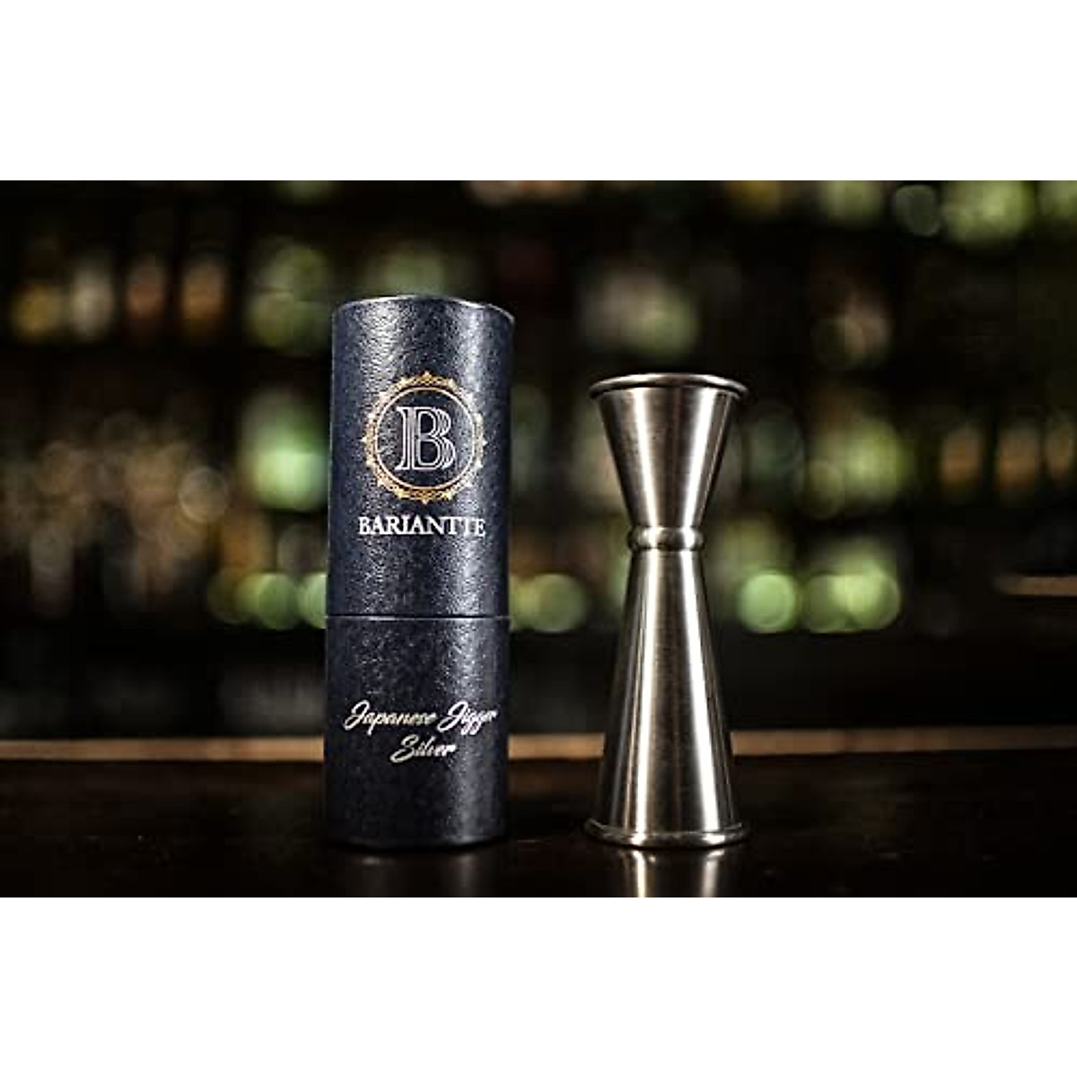 BARIANTTE Silver Double Jigger for Bartending, Cocktail Jigger 2 oz 1 oz, Cocktail Measuring Cup Japanese Jigger Shot Measure Jiggers, Bar Measuring Tools Bar Jigger with Measurements Inside