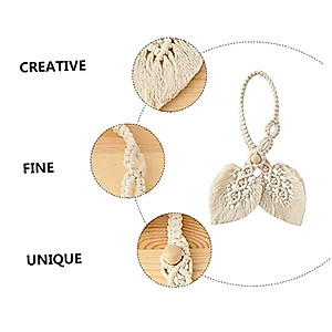 Didiseaon 4 Pcs Curtain Tie Rope White Curtains Boho Macrame Curtains Boho Shower Curtains Outdoor Curtain Tie Belt Hand Knitting Craft Curtain Tieback Curtain Drapery Holdback Holders Strap