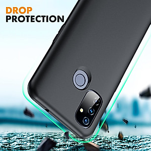 Dioxide Compatible for OnePlus Nord N100 Phone Case with Screen Protector, Soft TPU Silicone Case Shockproof Non-Slip Camera Protective Case Slim Cover for OnePlus Nord N100 Phone Case, Black