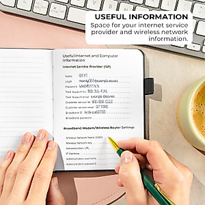 Clever Fox Password Book with tabs. Internet Address and Password Organizer Logbook with alphabetical tabs. Small Pocket Size Password Keeper Journal Notebook for Computer & Website Logins (Black)