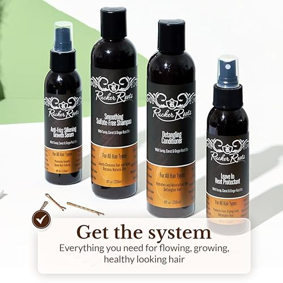Rucker Roots Smoothing Sulfate Free Shampoo |Ginger, Turnip, Carrot Root Oils| For All Hair Types| Gentle Cleanser| Shea Butter| Argan Oil| Cocoa Seed Butter| Antioxidants