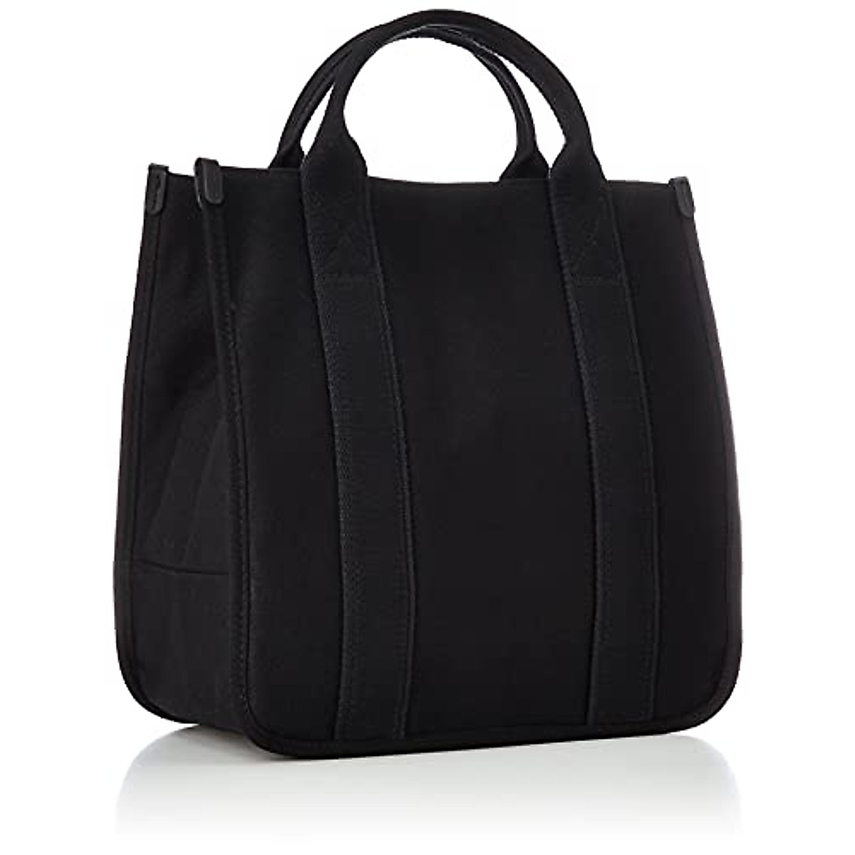 Kangol Tote Bag, Thick Cotton Canvas, 2-Way, Shoulder Bag, Mother's Bag, Square Shape, L, Black