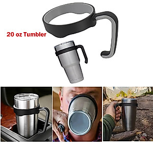 Handle Compatible with Yetii Rambler 20 Oz Yram20 & Compatible with RTIC Tumbler 20oz (2 Pcs) Grey