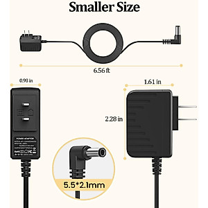 9V 850mA Adapter for Guitar Pedals Power Supply, Power Cord for BOSS Effects Pedal Roland Musical Instruments Distortion Casio Keyboard Charger, PSA-120S Center Negative Charging Cable Cord